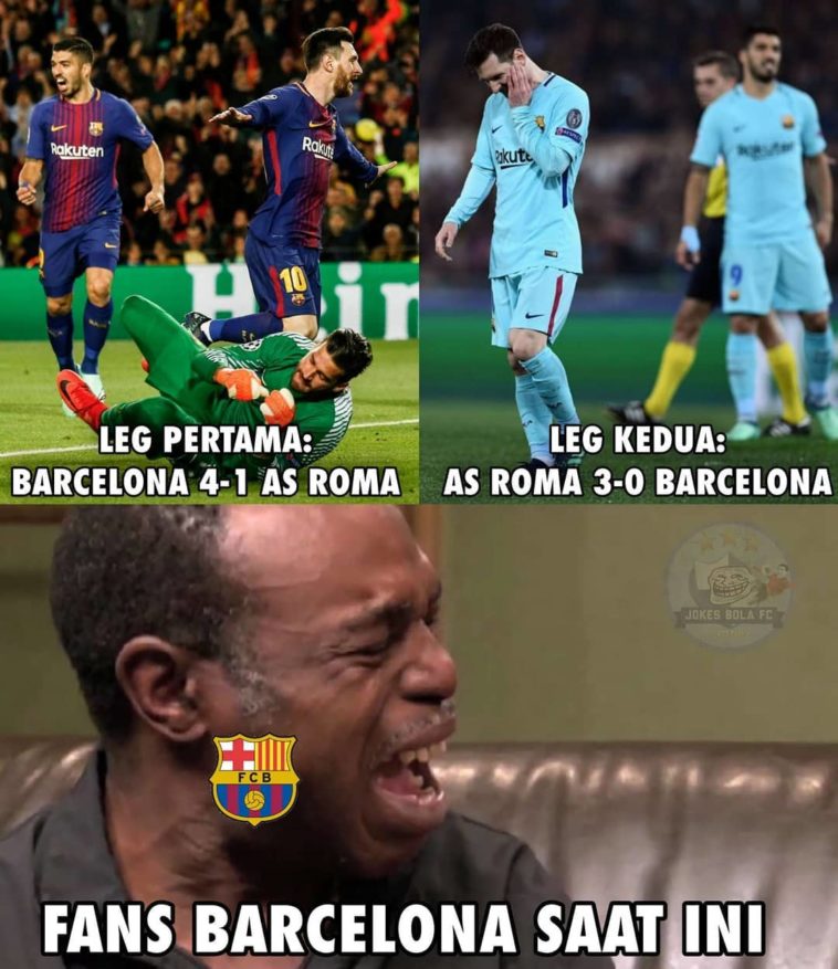 Dipermalukan Roma 3-0, Meme Barca Kalah The Cules Masuk Goa Lagi ...