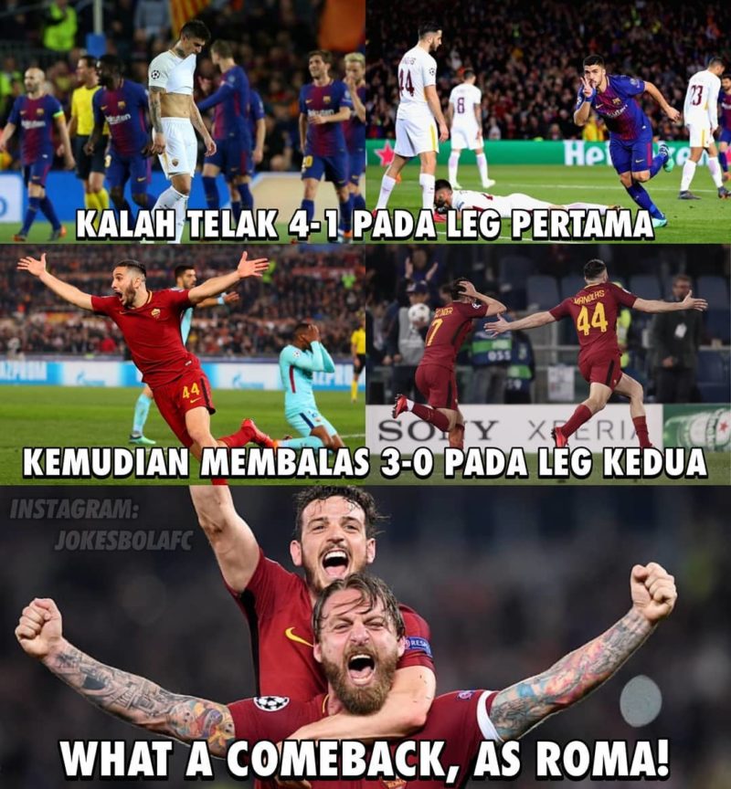 Dipermalukan Roma 3-0, Meme Barca Kalah The Cules Masuk Goa Lagi ...