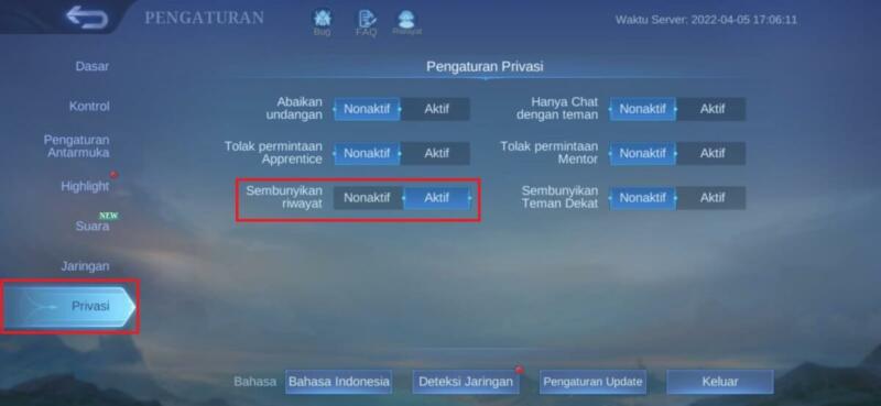 Cara Hide History Mobile Legends (ML) Terbaru 2022 - Dafunda.com