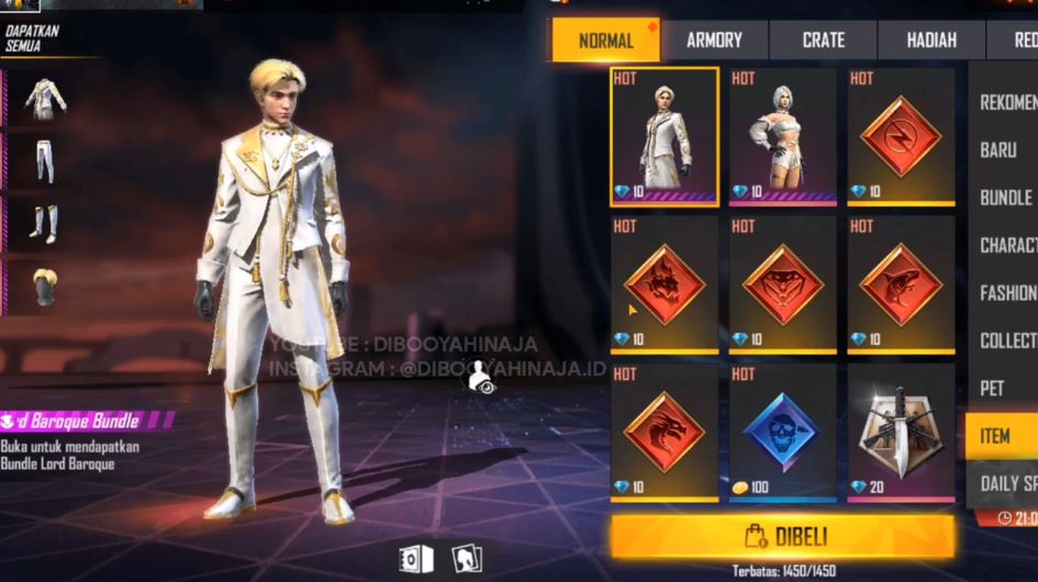 Dapatkan Bundle Lord Baroque FF di Event Mystery Crate Free Fire ...