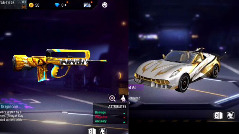 Dapatkan Gun Skin Famas Dragon dan Sports Car Speed Acer FF Secara ...