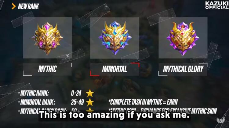 Inilah Nama Rank Baru Mobile Legends Sebelum Mythical Glory! - Dafunda.com