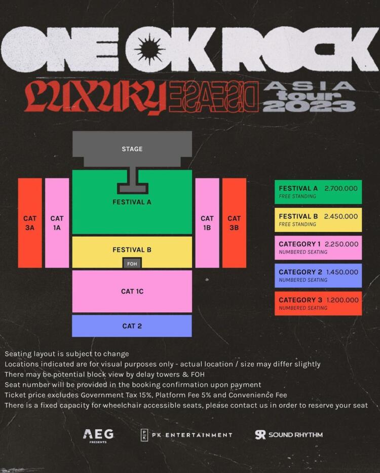Rincian Harga Tiket Konser ONE OK ROCK Di Indonesia - Dafunda.com