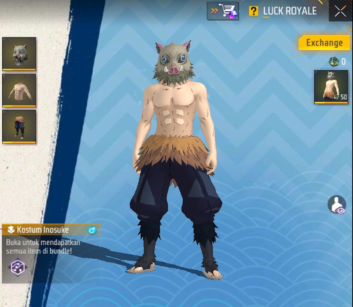 Cara Mendapatkan Bundle FF Kostum Inosuke - Dafunda.com