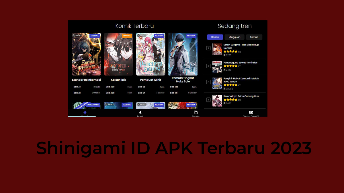 Shinigami ID APK Mod Download Komik Indo Gratis 2023 - Dafunda.com
