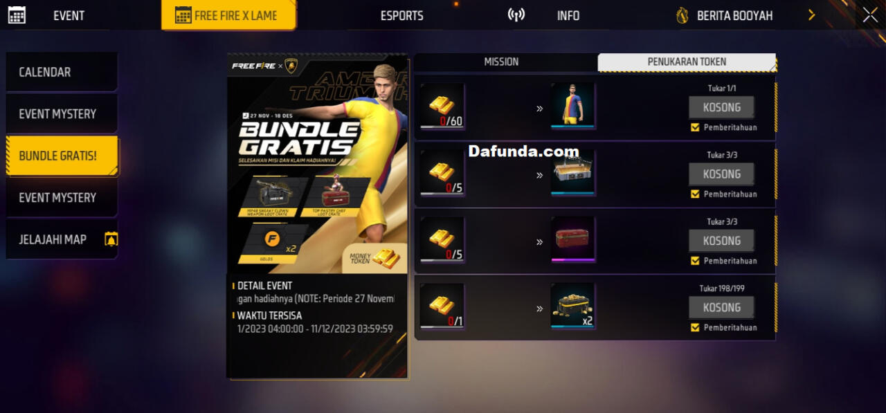 Tips Mendapatkan Bundle FF Amber Triumph - Dafunda.com