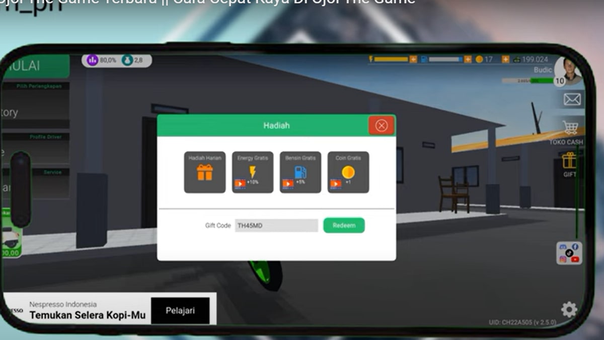 Gift Code Terbaru Ojol The Game 22 Maret 2024, Buruan Klaim! - Dafunda.com