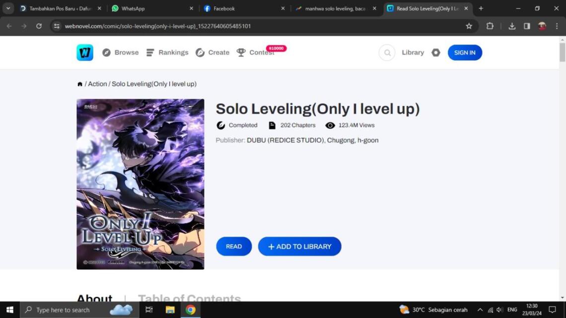 Tempat Baca Manhwa Solo Leveling Gratis dan Resmi! - Dafunda.com