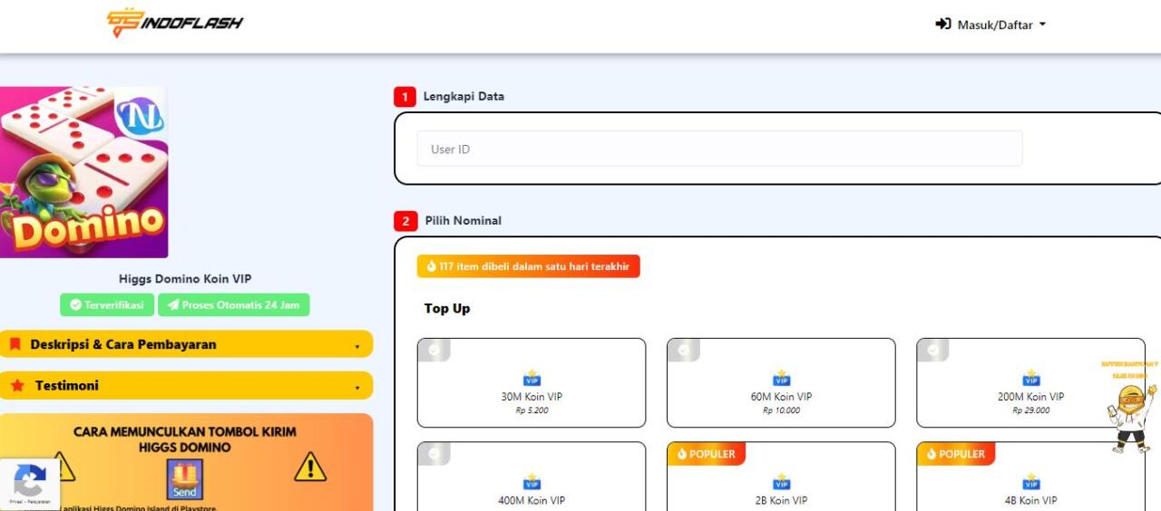 Top Up VIP Higgs Domino Dengan Mudah 2024 - Dafunda.com