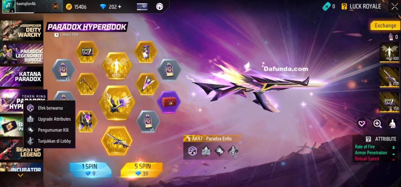 Cara Mendapatkan AK47 Paradox Enforcer Free Fire - Dafunda.com