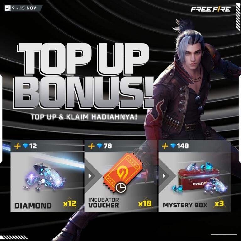 Event FF 2024 Bonus Top Up 9-15 November, Apa Saja Hadiahnya? - Dafunda.com