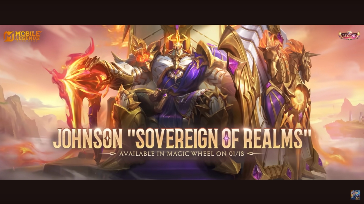 Intip Tampilan Skin Legend Johnson "Sovereign of Realms" - Dafunda.com