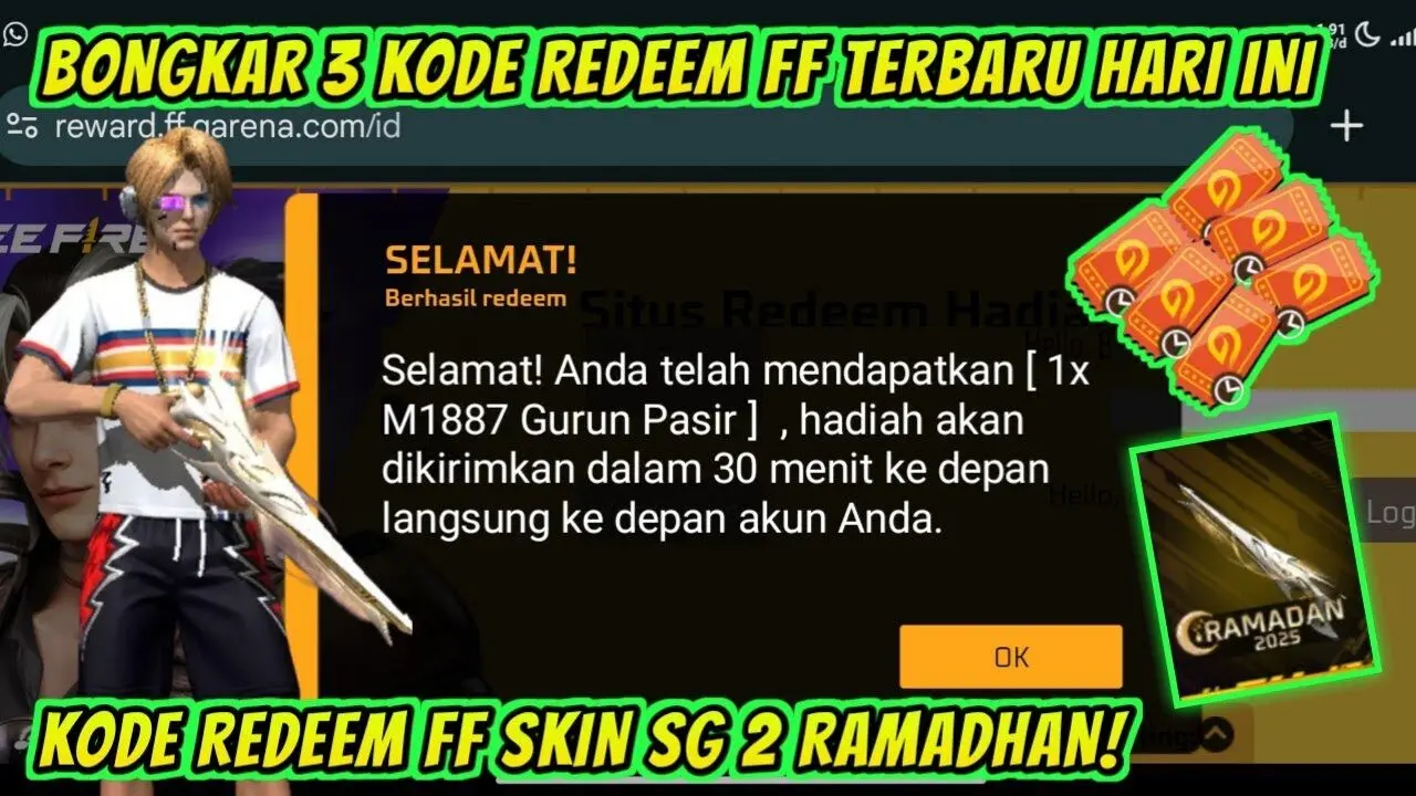 Kode Redeem FF SG Gurun Pasir, Segera Gunakan Sebelum Expired ...